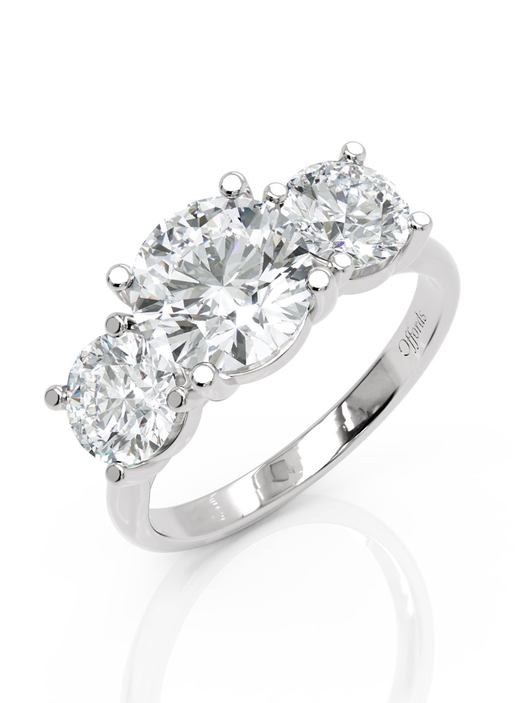 Platinum Laboratory Grown Diamond three stone ring – Offord & Sons