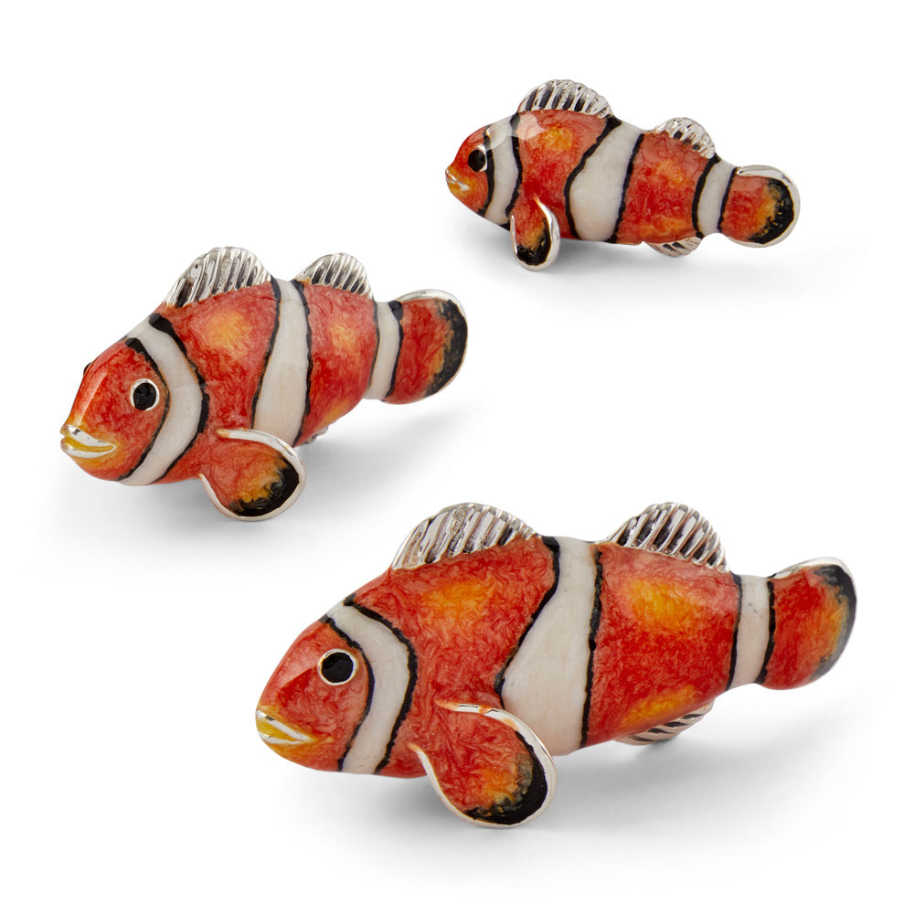 Saturno Silver & Enamelled Clownfish Family – Offord & Sons