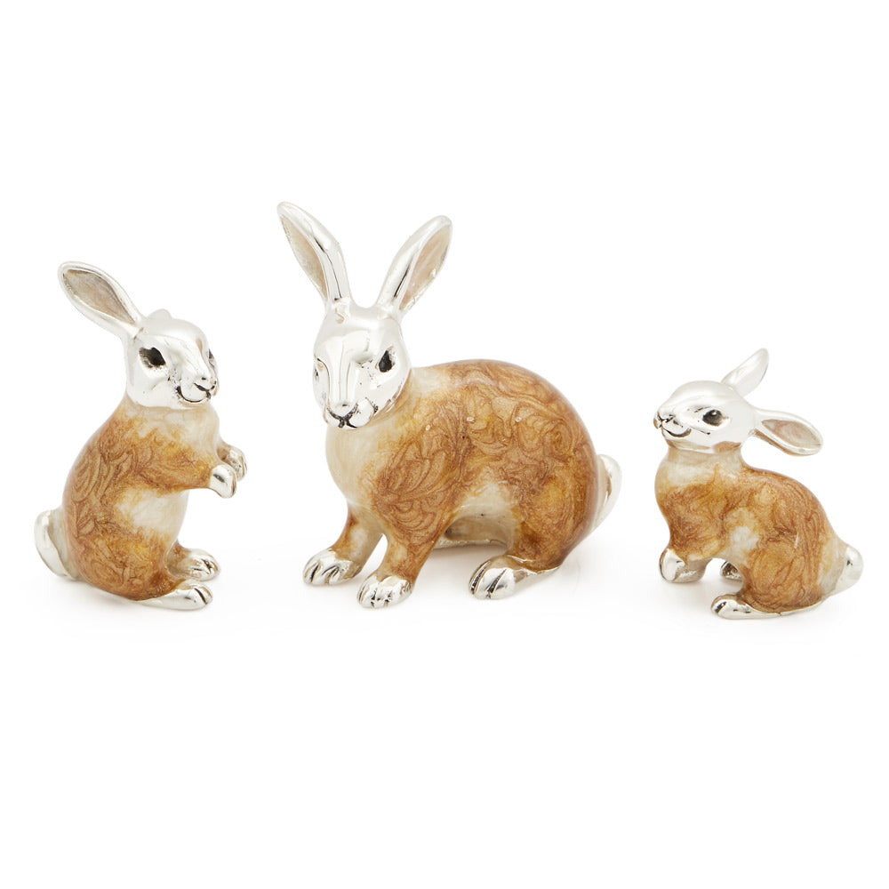 Saturno Silver & Enamelled Rabbit Family – Offord & Sons