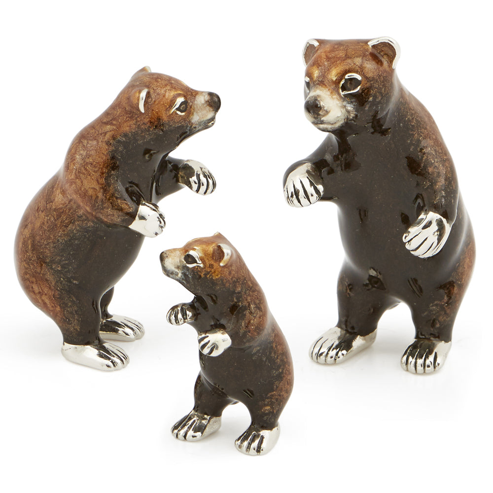 Saturno Silver & Enamelled Grizzly Bear Family – Offord & Sons