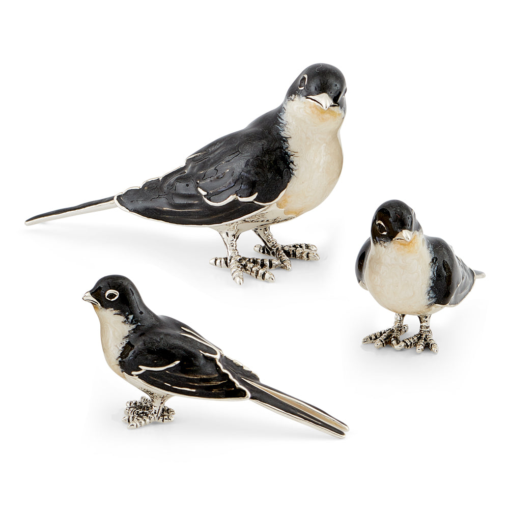 Saturno Silver & Enamelled Swallow Family – Offord & Sons
