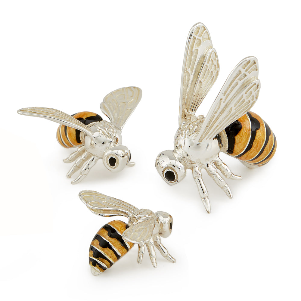 Saturno Silver & Enamelled Bee Family – Offord & Sons