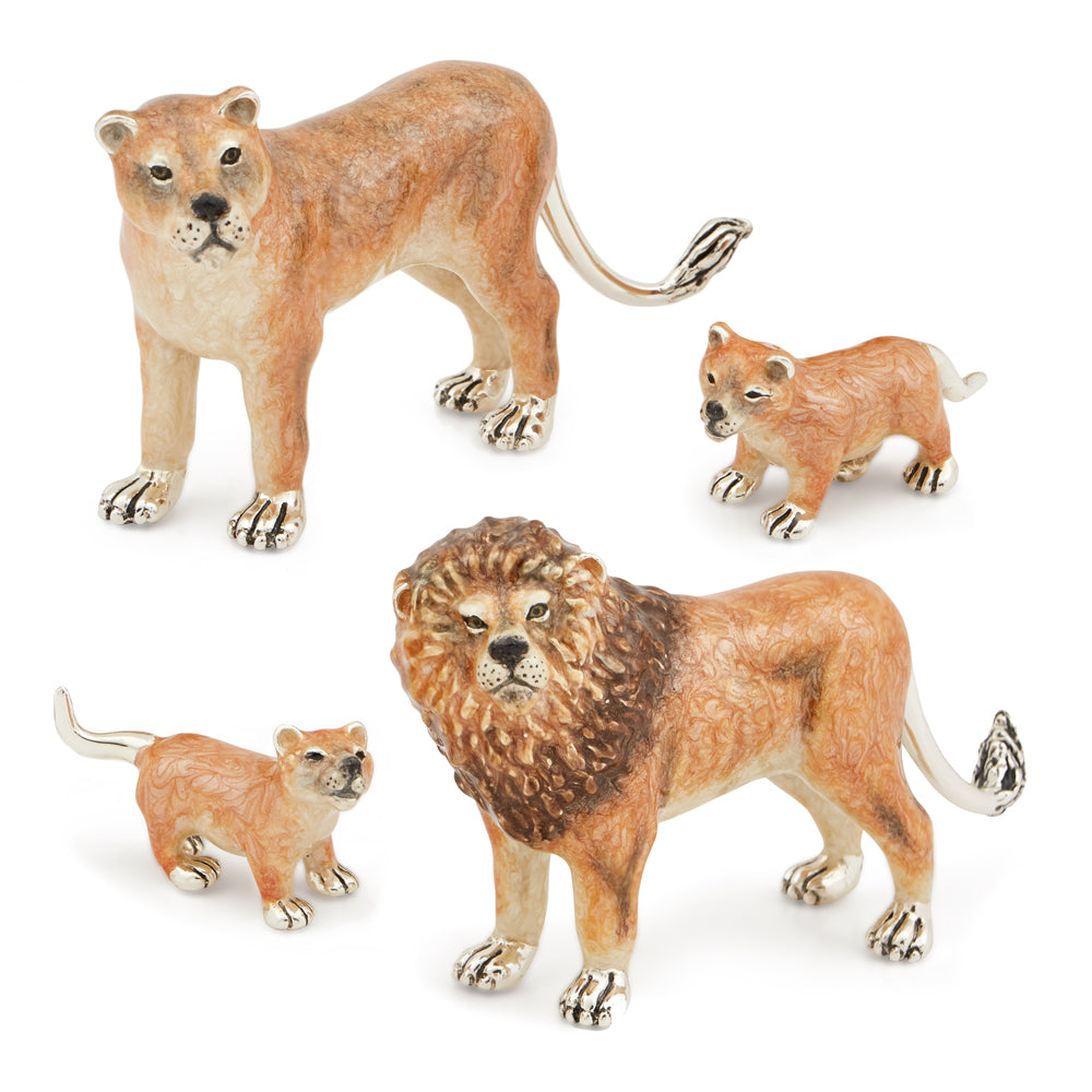 Saturno Silver & Enamelled Lion Family – Offord & Sons