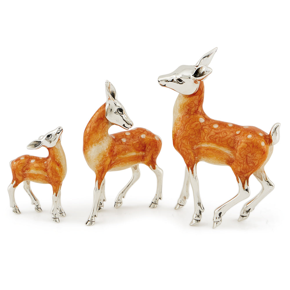 Saturno silver & Enamelled Deer Family – Offord & Sons